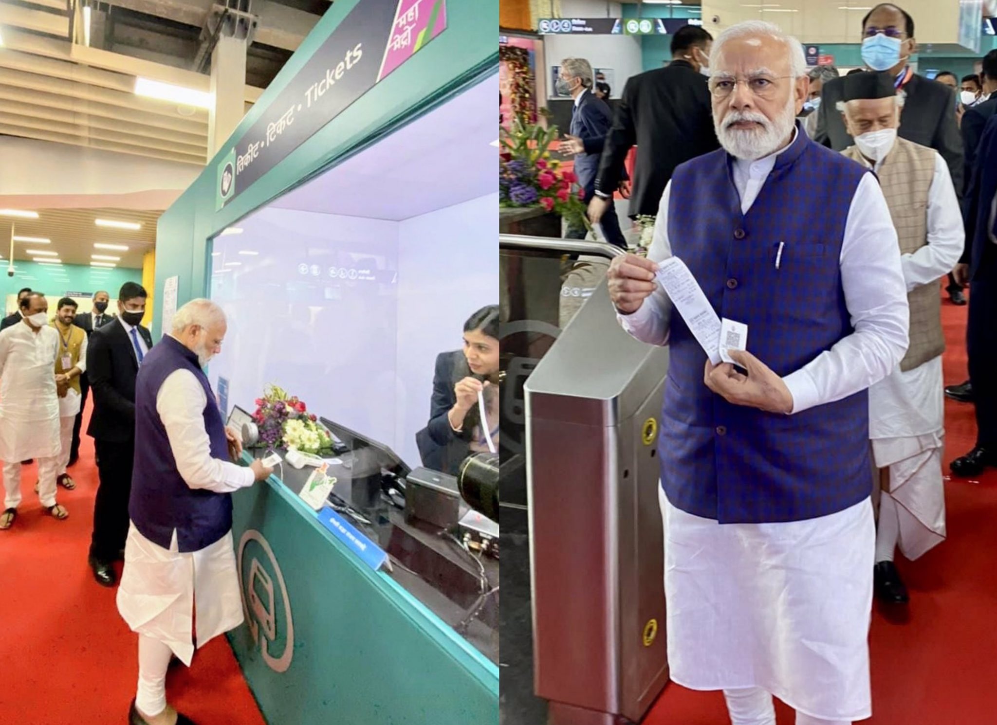 PM Shri Narendra Modi inaugarates and shows Green Flag to Pune Metro